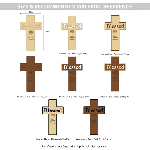 Blessed V2 3D Cross Sign - SHOPKUSTOMISE