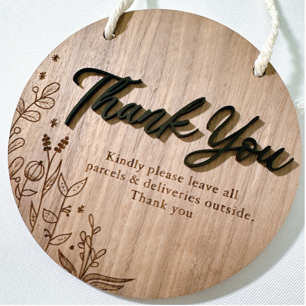 Botanical Doodle Poppy Notice Sign - SHOPKUSTOMISE