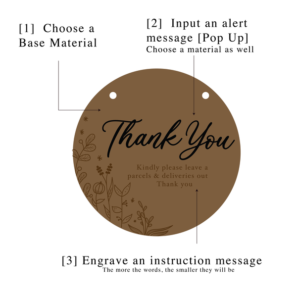 Botanical Doodle Poppy Notice Sign - SHOPKUSTOMISE