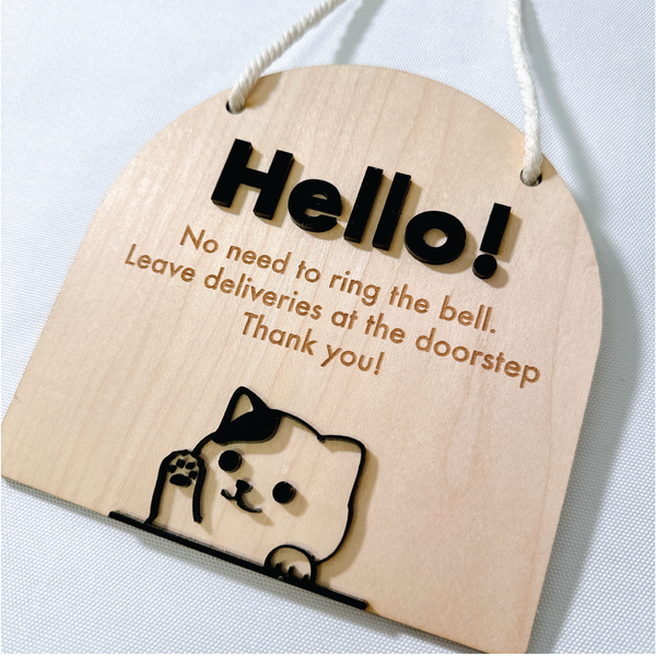 Hello Meow Notice Sign - SHOPKUSTOMISE