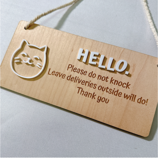 Smiley Kitty Notice Sign - SHOPKUSTOMISE