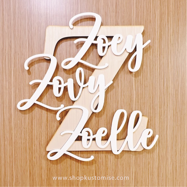 Initial & Name Signage - SHOPKUSTOMISE